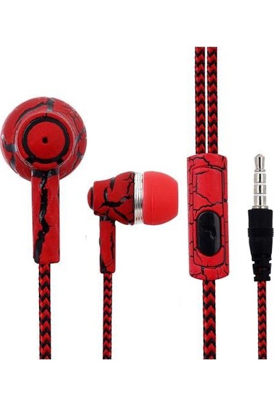 Concord C-913 Desenli Kulak İçi Kulaklık - Kırmızı