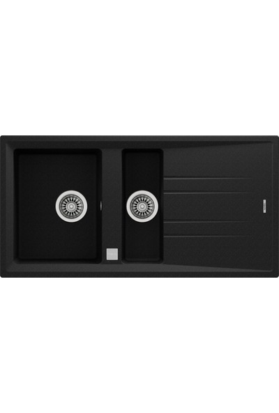 Teka STONE 60 B-TG METALLIC BLACK Ankastre Kumanda Sifonlu Granit Eviye Metalik Siyah 100 cm 115360010 Teka STONE 60 B-TG METALLIC BLACK Ankastre Kumanda Sifonlu Granit Eviye Metalik Siyah 100 cm 115360010