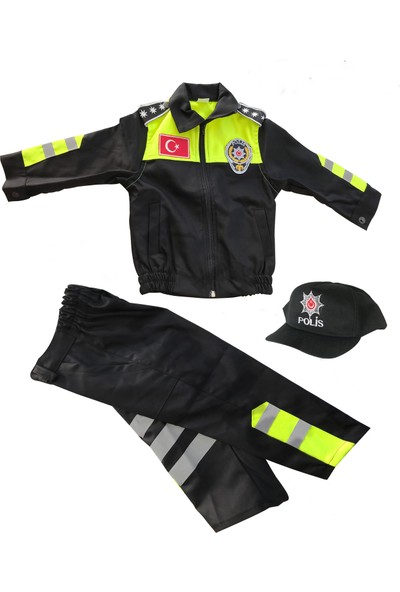 Işık Çocuk Polis Kıyafetleri Çocuk Trafik Polisi Kıyafeti
