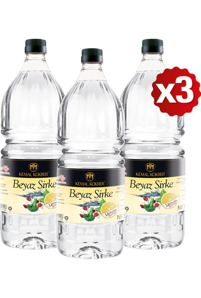 Kemal Kükrer Beyaz Sirke Limon 2 lt 3'lü Kemal Kükrer Beyaz Sirke Limon 2 lt 3'lü