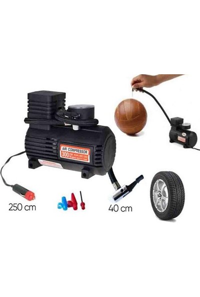 Wildlebend Hava Kompresörü 300 PSI Autokit: Araç Çakmak Girişli + Herşeyi Şişirmek İçin