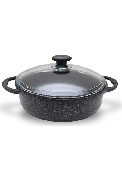 Gülsan 28 cm Döküm Cam Kapaklı Karnıyarık Tenceresi