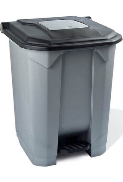 Planet Konteyner Bahçe Çöp Kovası Tekerlekli Siyah Kapak 50 lt