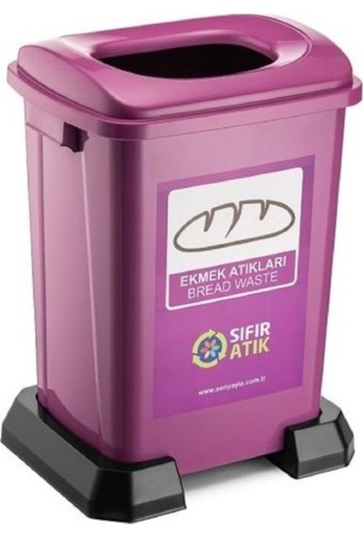Şenyayla Sıfır Atık Geri Dönüşüm Kutusu Ekmek Artıkları Mor 50 lt