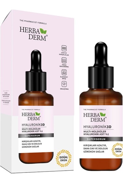 Herbaderm Superserum Hyaluronık 3D(Multı-Molekür Hyaluronik Asit %1) 30 ml