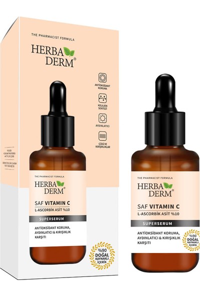 Herbaderm Superserum Saf Vitamin C (L-Ascorbik Asit %10) Herbaderm Superserum Saf Vitamin C (L-Ascorbik Asit %10)