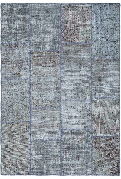 Efes Trend Buz Mavi Patchwork Halı El Dokuma Yün Halı Efes Trend Buz Mavi Patchwork Halı El Dokuma Yün Halı