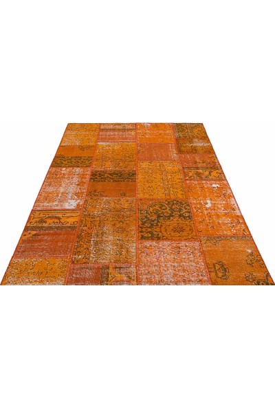 Efes Trend Turuncu El Dokuma Halı Patchwork Halı Efes Trend Turuncu El Dokuma Halı Patchwork Halı