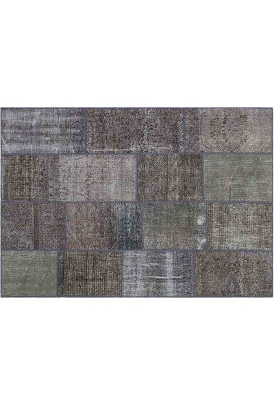 Efes Trend Füme Patchwork El Dokuma Halı Yün Halı Efes Trend Füme Patchwork El Dokuma Halı Yün Halı