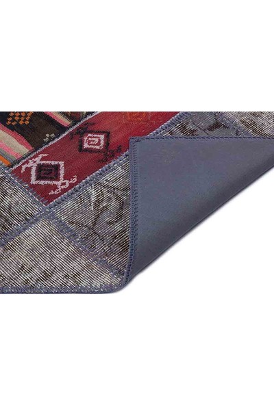 Efes Trend Yün Kırmızı El Dokuma Patchwork Halı Efes Trend Yün Kırmızı El Dokuma Patchwork Halı