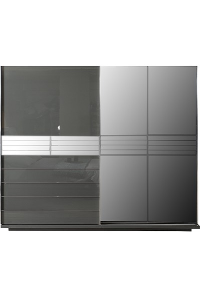 Cadde Yıldız Antrasit Sürgülü Gardrop