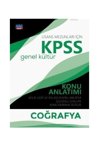 Nobel Sınav Yayınları KPSS Lisans Coğrafya Genel Kültür Konu Anlatımı Nobel Sınav Yayınları KPSS Lisans Coğrafya Genel Kültür Konu Anlatımı