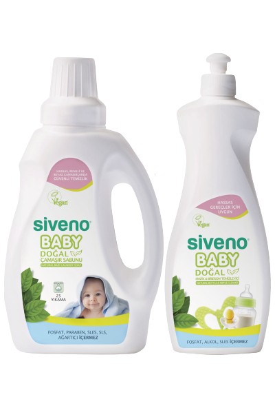 Siveno Baby Çamaşır Sabunu 750 ml + Biberon Temizleyici 500 ml Siveno Baby Çamaşır Sabunu 750 ml + Biberon Temizleyici 500 ml