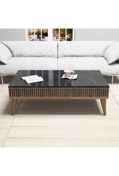 Variant Mobilya Milan Orta Sehpa Ceviz Siyah Mermer Variant Mobilya Milan Orta Sehpa Ceviz Siyah Mermer