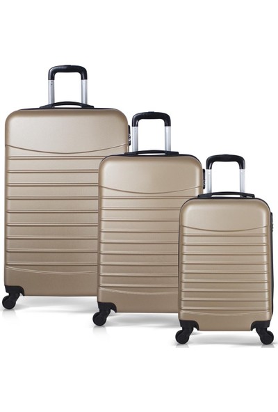 Troya Classic Abs 3'lü Valiz Seti Gold