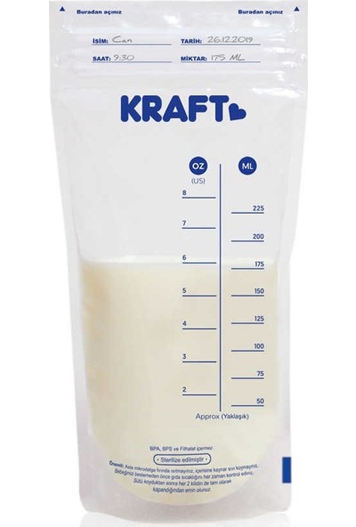 Kraft Süt Saklama Poşeti 25'li