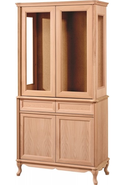 Masifart Frater Lükens Vitrin Cilasız Ham Ahşap 5110