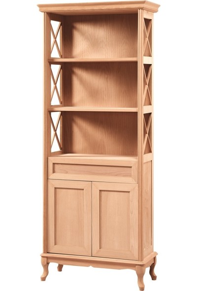 Masifart Trahere Masif Çarpı Kitaplık Cilasız Ham Ahşap 5154