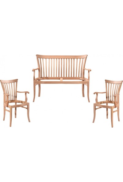 Masifart Milano Şerif Çay Takımı Cilasız Ham Ahşap 4720