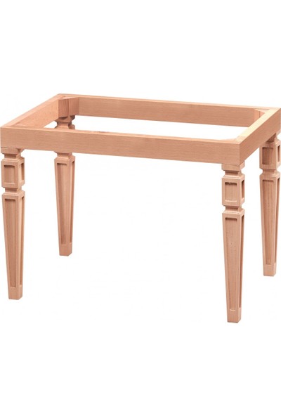 Masifart Chilia 60 cm Piramit Puf Cilasız Ham Ahşap 4875