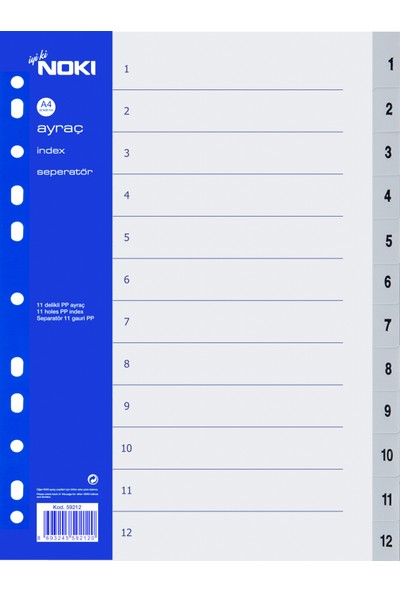 Noki Ayraç Pp 1-12 Rakam