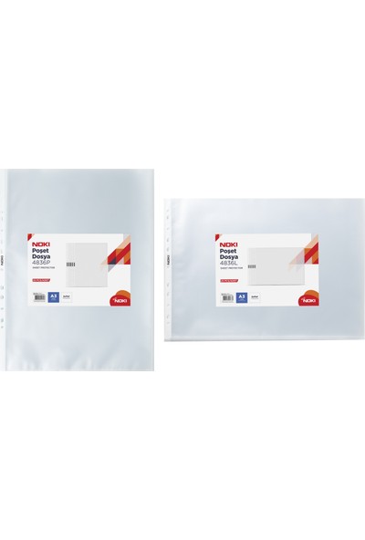 Noki Poşet Dosya A3 Yatay 25'Li (90 Mıc)