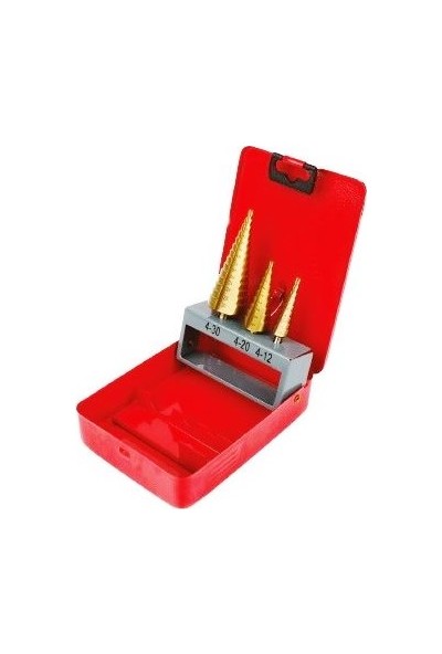 Bay-Tec Kademeli Sac Delme Matkap Ucu Seti 4 - 12,4 - 20,4 - 30 mm Bay-Tec Kademeli Sac Delme Matkap Ucu Seti 4 - 12,4 - 20,4 - 30 mm