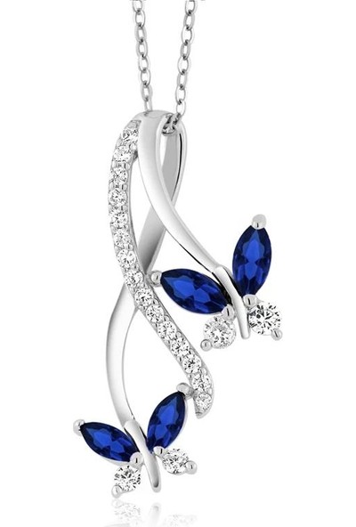 Enes Store Sonsuzluk Pırlanta Model Safir Taşlı Kelebek Gümüş Kolye Enes Store Sonsuzluk Pırlanta Model Safir Taşlı Kelebek Gümüş Kolye
