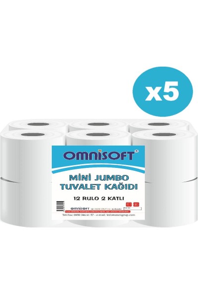 Omnisoft Mini Jumbo Tuvalet Kağıdı 5 Koli 60 Rulo Omnisoft Mini Jumbo Tuvalet Kağıdı 5 Koli 60 Rulo