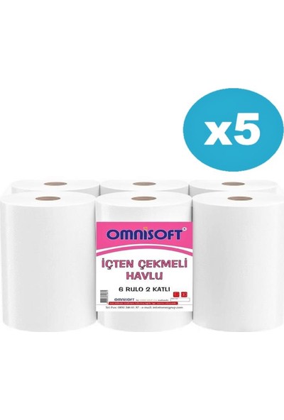 Omnisoft İçten Çekmeli Kağıt Havlu 5 Koli 30 Rulo