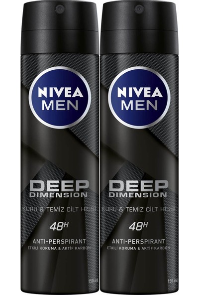Nivea Men Deep Dimension Sprey Deodorant 150 ml x 2 Adet Nivea Men Deep Dimension Sprey Deodorant 150 ml x 2 Adet