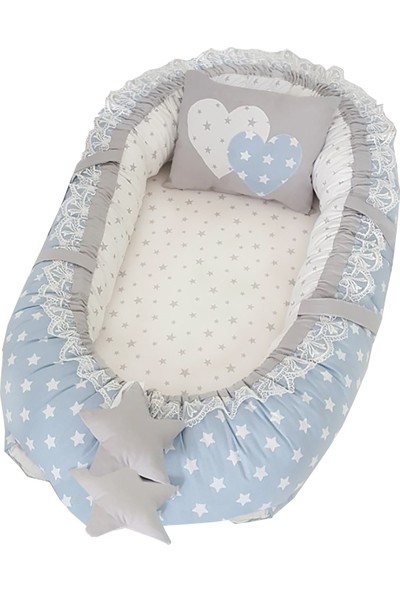 Modastra Babynest Mavi ve Gri Tasarım Baby Nest