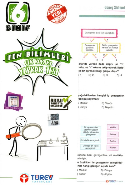 Türev Yayınları 6. Sınıf Fen Bilimleri Çek Kopar Yaprak Test Türev Yayınları 6. Sınıf Fen Bilimleri Çek Kopar Yaprak Test