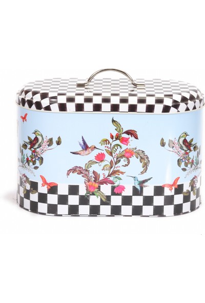 Evle Çiçek Kuş Desenli Metal Ekmek Sepeti 11 lt - Çok Renkli Evle Çiçek Kuş Desenli Metal Ekmek Sepeti 11 lt - Çok Renkli