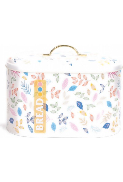 Evle Yaprak Desenli Metal Ekmek Sepeti 11 lt - Beyaz Evle Yaprak Desenli Metal Ekmek Sepeti 11 lt - Beyaz