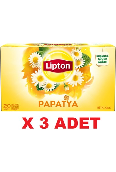 Lipton Bardak Poşet Bitki Çayı Papatya 20'li x 3 Adet Lipton Bardak Poşet Bitki Çayı Papatya 20'li x 3 Adet