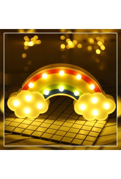 Evim Tatlı Evim Dekoratif Gökkuşağı Led Lamba