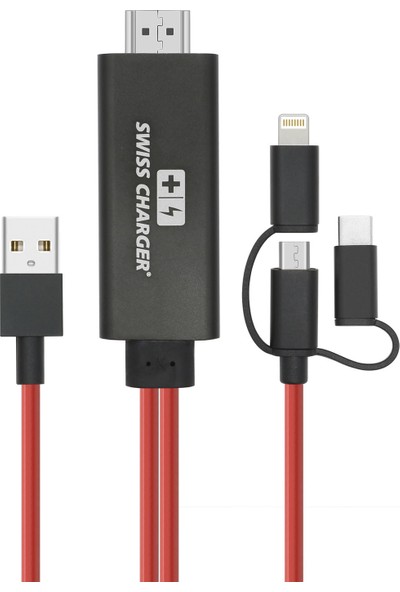 Swiss Charger SCV-30043 iOS ve Android Görüntü Aktarma Cihazı Swiss Charger SCV-30043 iOS ve Android Görüntü Aktarma Cihazı