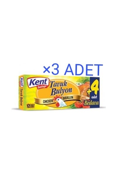 Kent Tavuk Bulyon 120 gr 12 Tablet 3 Adet Kent Tavuk Bulyon 120 gr 12 Tablet 3 Adet