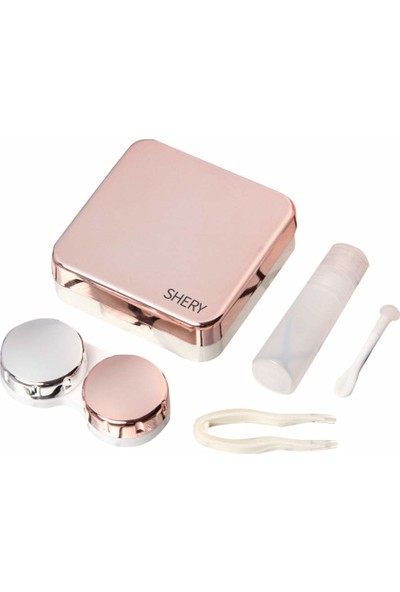 Shery Aynalı Kontakt Lens Kutusu - Rose Shery Aynalı Kontakt Lens Kutusu - Rose