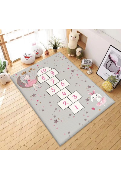 Soho Tavşanlı ve Kızlı Seksek Çocuk Odası Halısı 50 x 80 cm Soho Tavşanlı ve Kızlı Seksek Çocuk Odası Halısı 50 x 80 cm
