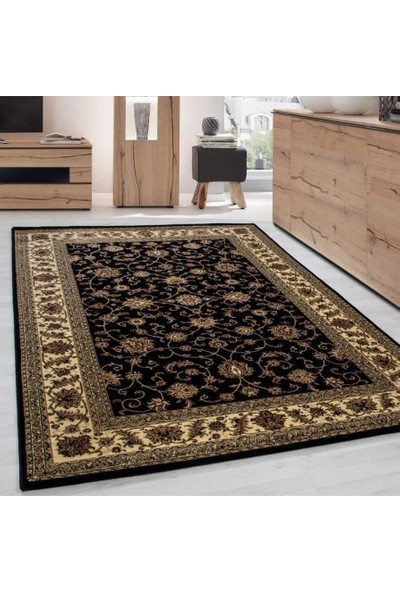 Ayyıldız Halı Klasik Desenli Halı Iran Tarzı Barok Süslemeler Siyah Gold Bej Renkler