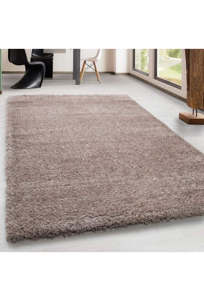 Ayyıldız Halı Supersoft Shaggy Halı 5 cm Hav Yüksekliği Düz Bej Rengi