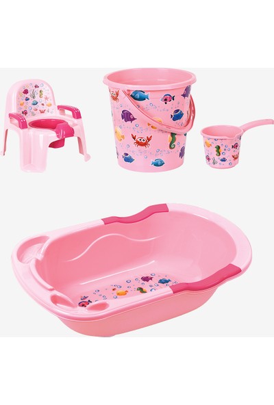 Plastart Moblen Bebek Banyo Seti - Pembe