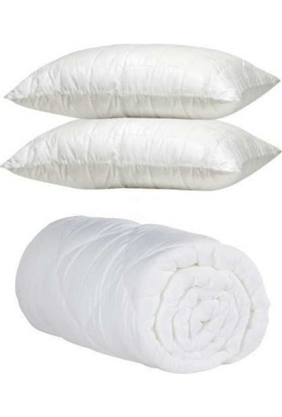 Mc Blue Çift Kişilik Yorgan + 2 Adet Taç Yastık