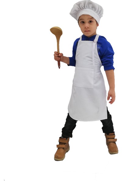 Mezuniyetshop Mutfak Önlüğü Şapkalı Çocuklar Için