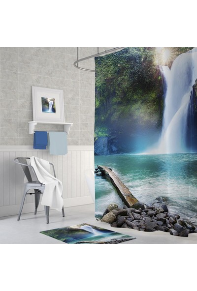 Zethome Tropik Waterfall Banyo Duş Perdesi Tek Kanat 180 x 200 cm Zethome Tropik Waterfall Banyo Duş Perdesi Tek Kanat 180 x 200 cm