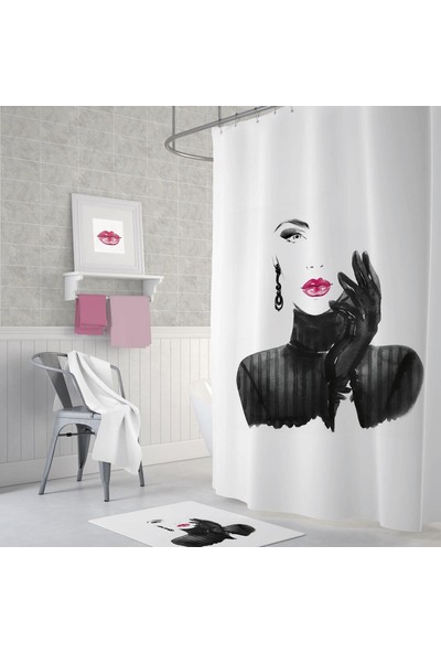 Zethome Tropik Pretty Banyo Duş Perdesi Tek Kanat 180 x 200 cm