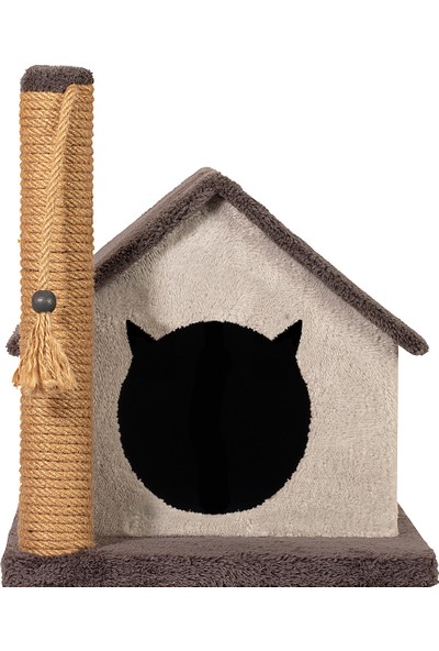 Petsi Friends Kedi Evi ve Tırmalama Antrasit