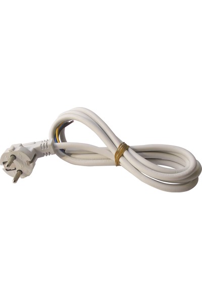 s3elektrik Fiş Baskılı TTR Kablo 3 x 1,5 mm Beyaz 2 m